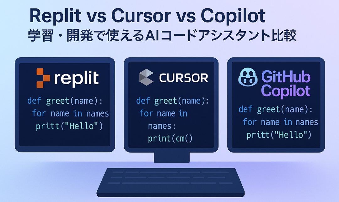【2025年最新版】Replit・Cursor・GitHub Copilot 徹底比較！実務で使えるAIコードアシスタントの選び方 - AI ...